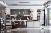 China Custom Design Black Solid Wood Shaker Door Cabinet Kitchen Furnitures for sale
