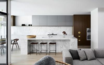 China Melamine Door Finish Modern Kitchen Cabinet for Luxury Kitchen Furniture for sale
