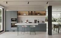 China Melamine Door Finish Modern Kitchen Cabinet for Luxury Kitchen Furniture for sale