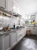 China Particle Board Carcass Modern Kitchen Cabinet For Hotel  Shaker Style Cabinets for sale