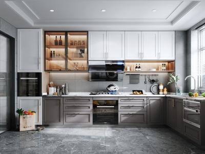 China Particle Board Carcass Modern Kitchen Cabinet For Hotel  Shaker Style Cabinets for sale