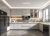 China Customized Lacquer Kitchen Furniture L Shape Wooden Modular Kitchen Cabinets for sale