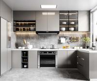 China Modern  Pvc Door kitchen Cucina Complete plywood Pantry Cupboard Cabinet for sale