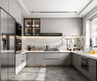 China Modern  Pvc Door kitchen Cucina Complete plywood Pantry Cupboard Cabinet for sale