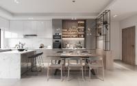 China Factory Townhouse Paticle Board Solid Wood Furniture Modern Kitchen Cabinets for sale