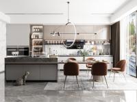 China Minimalist Modern Kitchen Cabinet Classic Style With Artificial Stone Countertop for sale