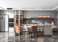 China Minimalist Modern Kitchen Cabinet Classic Style With Artificial Stone Countertop for sale