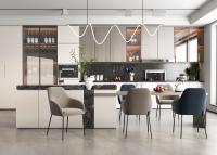 China Artificial Modern Walnut Wood Kitchen Cabinets Furniture Manufactory for sale