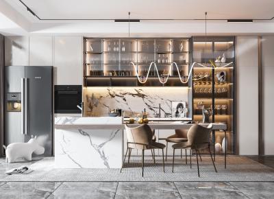 China Modern Style Gray Shaker Wooden Furniture Kitchen Cabinets for sale