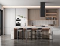 China Particle Board Modern Wooden Matt Lacquer Finished Grey Kitchen Cabinet for sale