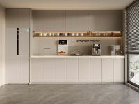 China High End Cuisine Luxury Marble Floor Island White Full Modern Kitchen Cabinet for sale