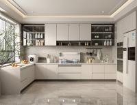 China High End Cuisine Luxury Marble Floor Island White Full Modern Kitchen Cabinet for sale