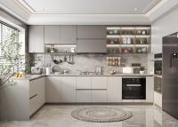 China High End Cuisine Luxury Marble Floor Island White Full Modern Kitchen Cabinet for sale