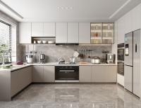 China High End Cuisine Luxury Marble Floor Island White Full Modern Kitchen Cabinet for sale