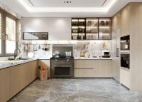 China Wholesale Wooden Furniture  Custom Made Modular Flat Edge Kitchen Cabinets for sale