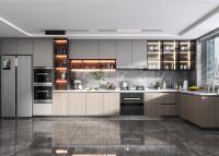 China Wholesale Wooden Furniture  Custom Made Modular Flat Edge Kitchen Cabinets for sale