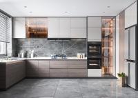 China Plywood Kitchen Cabinet With Microwave & Handle Design Modern Custom Furniture for sale
