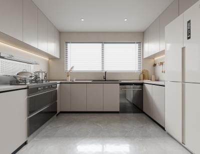 China Laminate Custom Wood Modern White Shaker Kitchen Cabinet Modern Luxury for sale