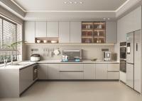 China Plywood Board Waterproof White Melamine Kitchen Cabinets Sets For Hotel for sale