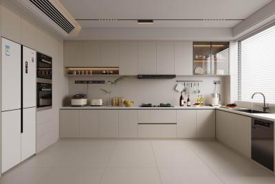 China Plywood Board Waterproof White Melamine Kitchen Cabinets Sets For Hotel for sale