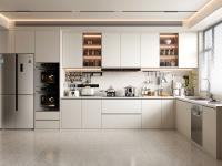 China Plywood Board Waterproof White Melamine Kitchen Cabinets Sets For Hotel for sale