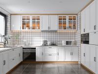 China American Shaker Style White PVC Cabinet RTA Kitchen Cabinet With Island for sale