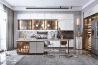 China Factory Wholesale Solid Wooden MDF American Modern Shaker Kitchen Cabinets for sale