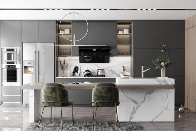 China Kitchen Cabinet Modern Modular Built-In Wood Cupboard Complete Sets for sale