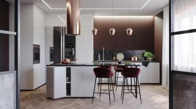 China Modular Kitchen Cabinets Melamine Luxury Design Budget-Friendly Furniture for sale