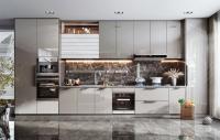 China Affordable Kitchen Cabinets Modern Melamine Custom Plywood Island Cabinets Set for sale