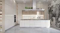 China Modern Style Farmhouse Design Mdf Kitchen Furniture Custom Kitchen Cabinets for sale