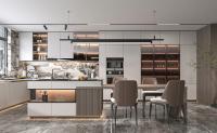 China American Custom Modular Luxury White Lacquer Modern Designs Kitchen Cabinets for sale