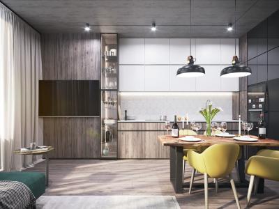 China High End Custom Luxury Modern Melamine Full Kitchen Furniture Cabinet For Home for sale