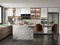 China Modern Italian Kitchen Cabinet U Shape High End Glossy Luxury Kitchen Cabinets for sale
