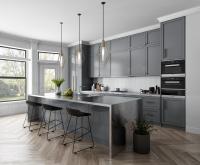 China Apartment Wood Custom Furniture Melamine Wooden Cabinet Kitchen Cabinets Modern for sale