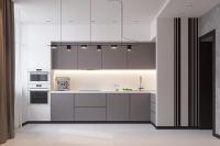 China Solid Ash Wood Luxury Kitchen Cabinets Light Brown Cabinet For Apartment Use for sale