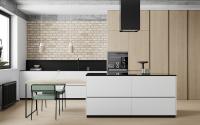 China Solid Ash Wood Luxury Kitchen Cabinets Light Brown Cabinet For Apartment Use for sale