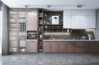 China Modern Complete Kitchen Furniture Modular MDF Cabinets Backsplash Drawer Basket for sale