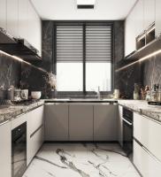 China Custom Modular Modern Luxury Kitchen Cabinets Island Wood Furniture Cupboard for sale