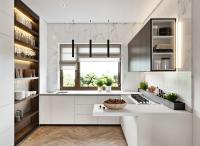 China Custom Door Material Modern Kitchen Cabinet With Carcass Material For Villa for sale