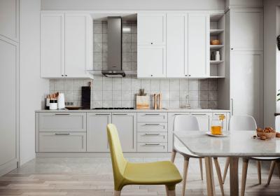 China Particle Board Soft Closing Drawers Custom Kitchen Cabinet Designs for sale