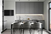 China Luxury Modern Kitchen Cabinet Particle Board Countertop And Marble Countertop for sale