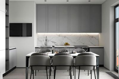 China Luxury Modern Kitchen Cabinet Particle Board Countertop And Marble Countertop for sale