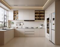 China Hotel Modern Kitchen Cabinet With DTC Hardware And Particle Board Carcass for sale