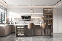 China Lacquer Modern Kitchen Wall Cabinet Beige And Grey Color For Uganda for sale