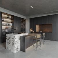 China Lacquer Modern Kitchen Wall Cabinet Beige And Grey Color For Uganda for sale