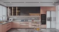China Factory Cherry Kitchen Cabinet With Raised Door With Granite Countertop for sale