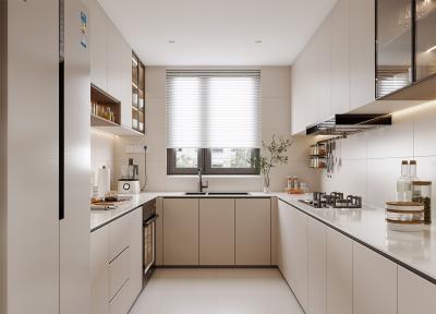China Modern Design White Color And Wood Kitchen Cabinets for sale