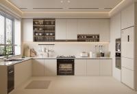 China Modern Design White Color And Wood Kitchen Cabinets for sale