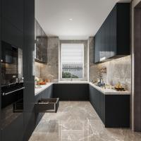 China Modern Design White Color And Wood Kitchen Cabinets for sale